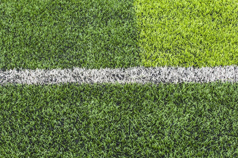 White Line on Green Grass in a Race Futon Ball Stock Image - Image of ...