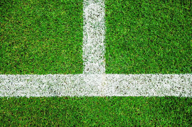 White Line on the Green Soccer Field Stock Photo - Image of cover ...