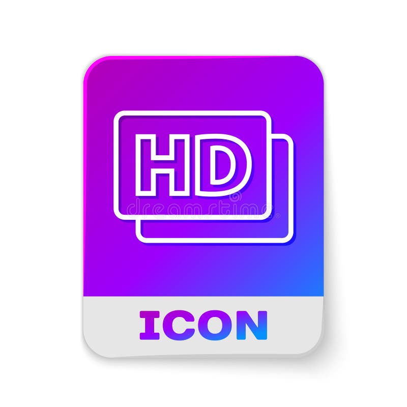 White Line Hd Movie, Tape, Frame Icon Isolated on White Background ...