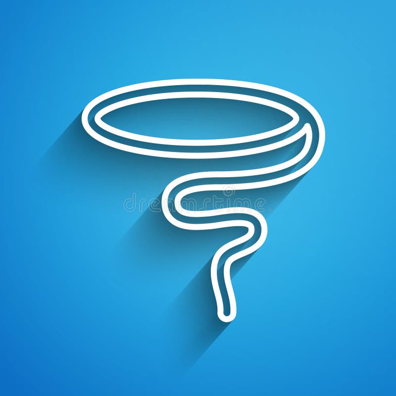 White Line Lasso Icon Isolated on Blue Background. Long Shadow Stock ...