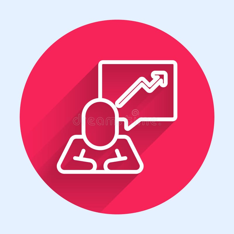 White Line Leader of a Team of Executives Icon Isolated with Long ...