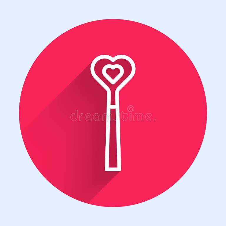 White Line Magic Wand Icon Isolated with Long Shadow. Star Shape Magic ...