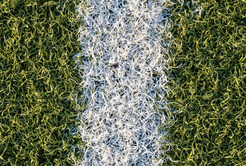 White Line Marking on Artificial Grass Stock Image - Image of white ...