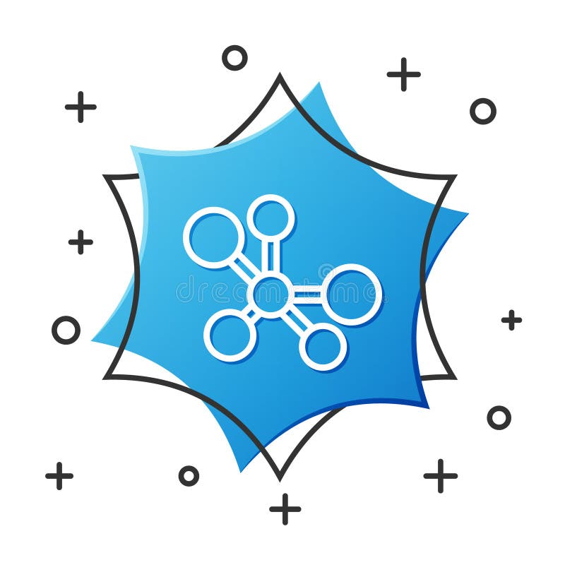 White Line Molecule Icon Isolated on White Background. Structure of ...