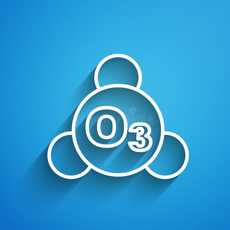 Line Ozone Molecule Icon Isolated on White Background. Ozone, O3 ...