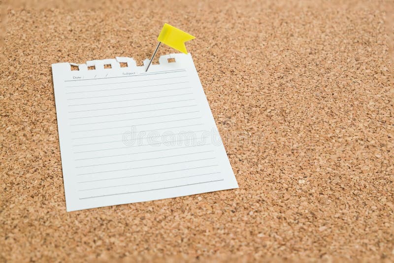 White Line Paper with Yellow Pin Stock Image - Image of page, note ...