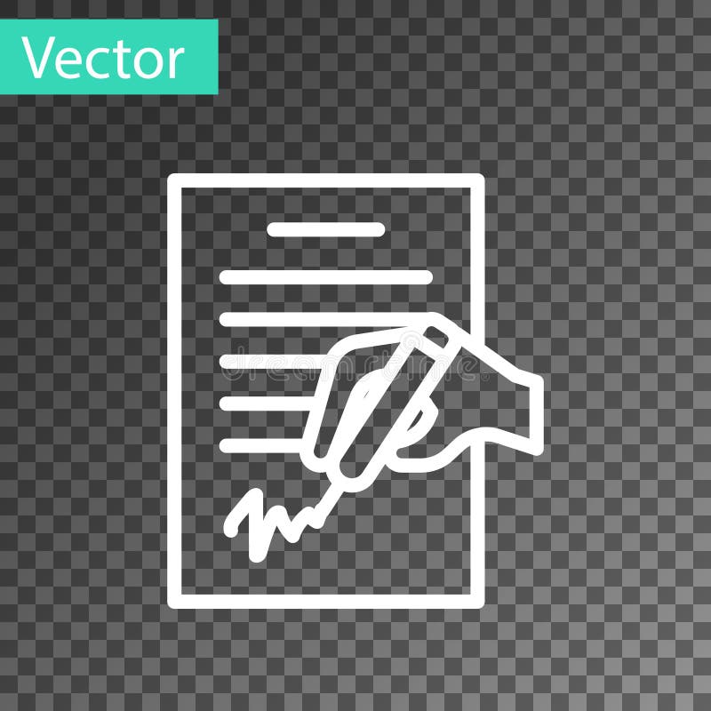 White Line Petition Icon Isolated on Transparent Background. Vector ...