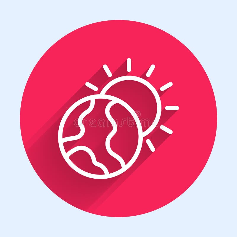 White Line Planet Earth Melting To Global Warming Icon Isolated with ...