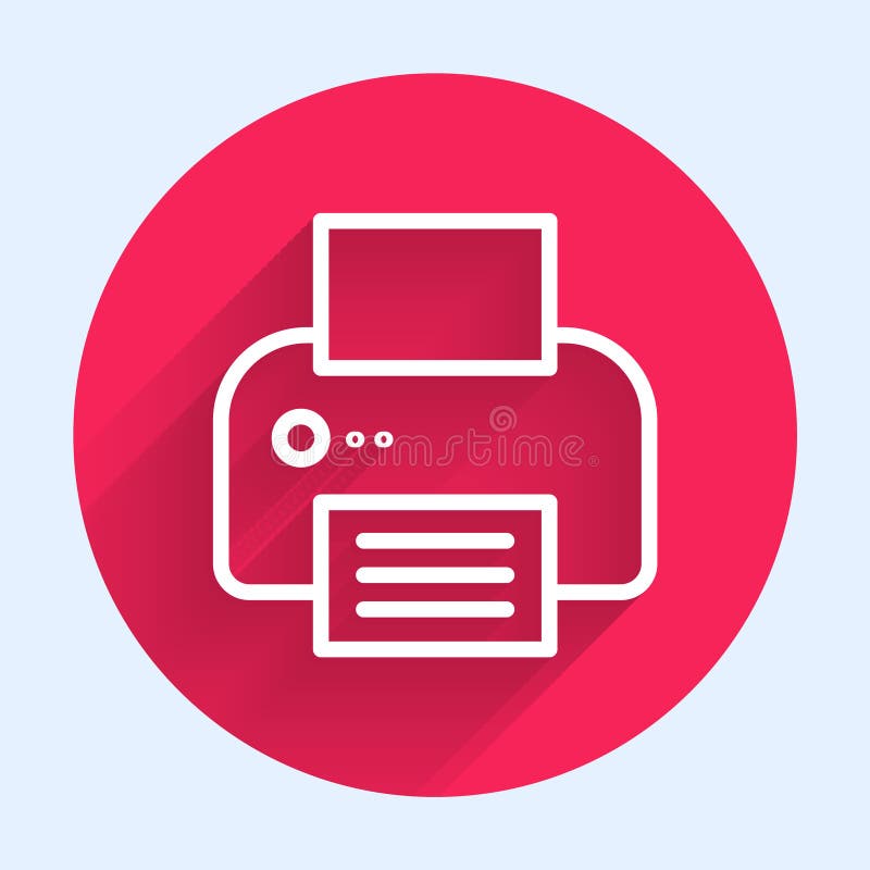 Printer Circle Icons with Shadow Stock Vector - Illustration of symbol ...