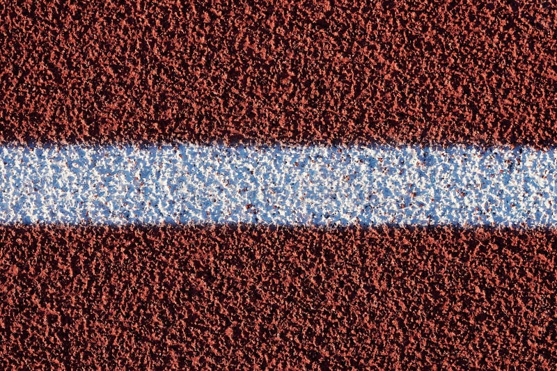 White Line on Red Sport Surface Stock Photo - Image of background ...