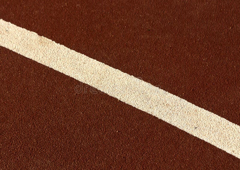 White Line on Running Track Surface. Stock Image - Image of stadium ...