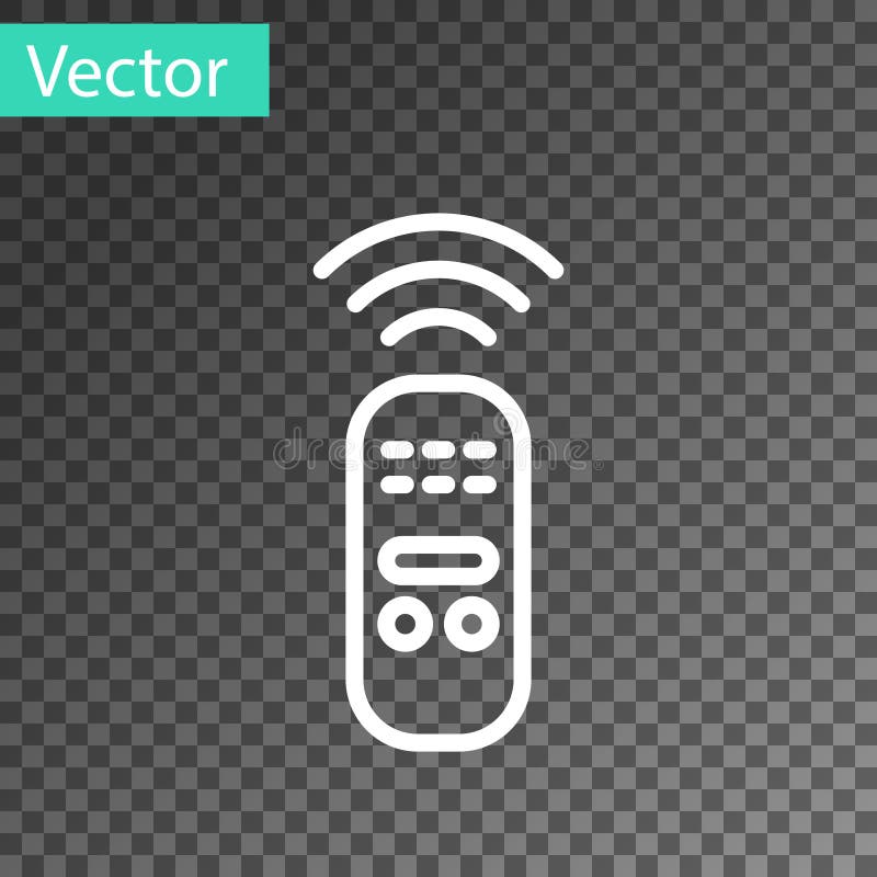 White Line Smart Remote Control System Icon Isolated on Transparent ...