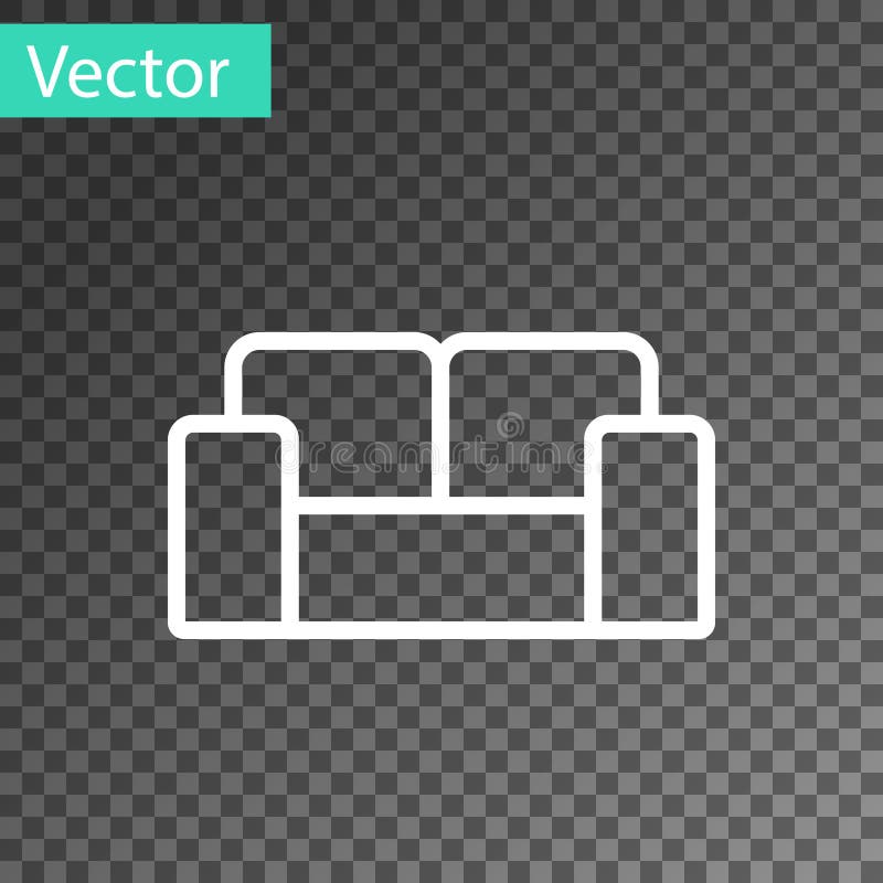 White Sofa Icon Isolated on Transparent Background. Vector Stock Vector ...