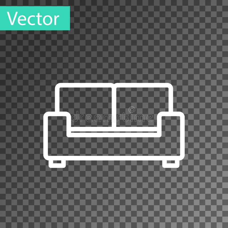 White Sofa Icon Isolated on Transparent Background. Vector Stock Vector ...