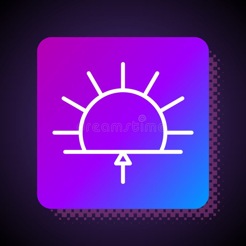 White Sunrise Icon Isolated on Transparent Background. Vector ...