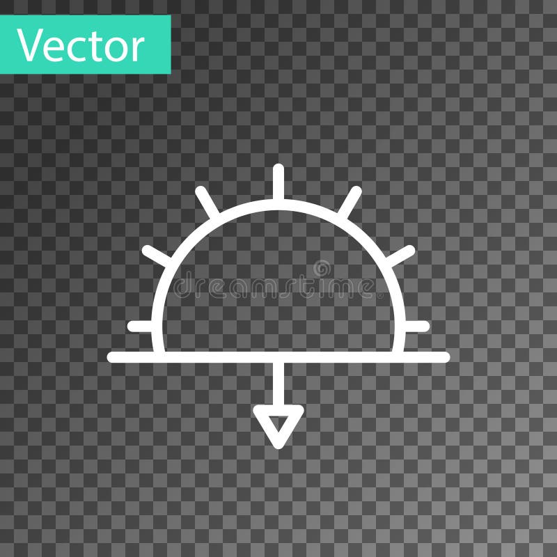 White Line Sunset Icon Isolated on Transparent Background. Vector ...