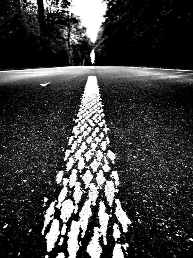 The White Line Towards Infinity, the Path is the Destination Stock ...