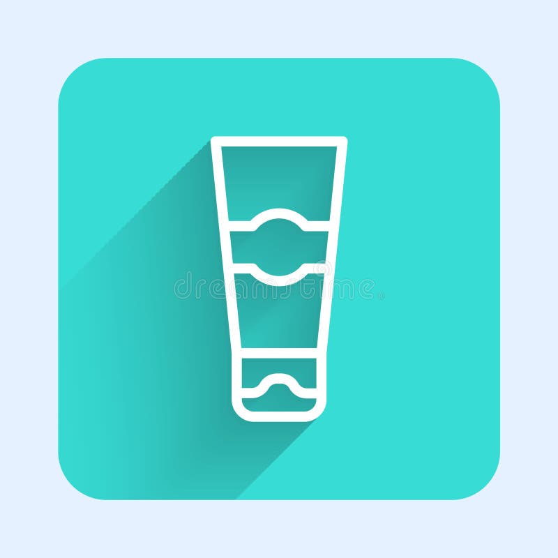 White Line Tube of Toothpaste Icon Isolated with Long Shadow. Green ...
