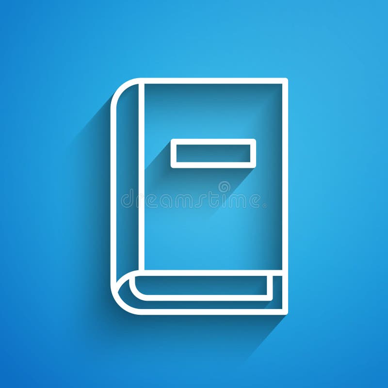 White Line User Manual Icon Isolated on Blue Background. User Guide ...