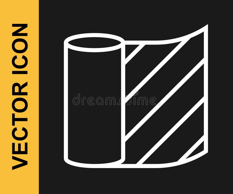 White Line Wallpaper Icon Isolated on Black Background. Vector Stock ...