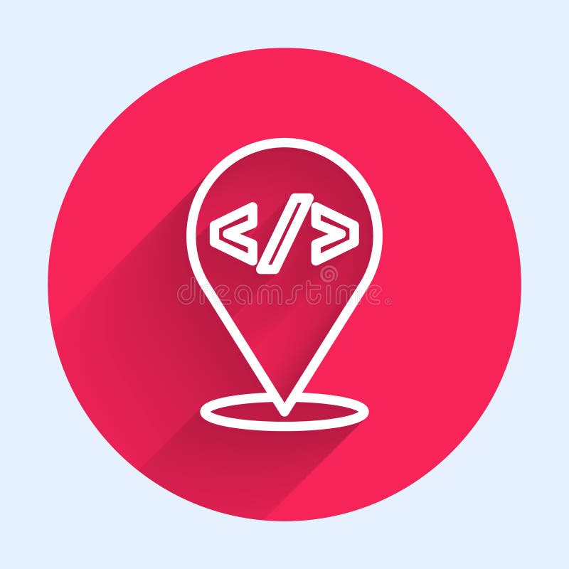 White Line Web Design and Front End Development Icon Isolated with Long ...