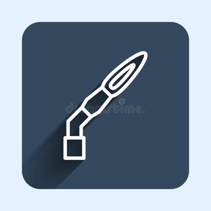 White Line Welding Torch Icon Isolated with Long Shadow Background ...