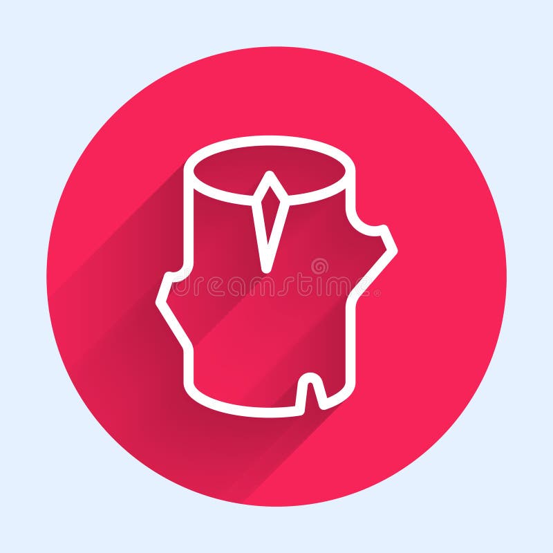 White Line Wooden Log Icon Isolated with Long Shadow Background. Stack ...