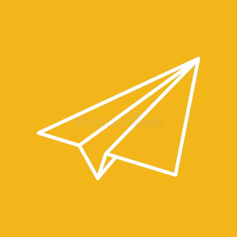 Yellow Paper Airplane with Clouds on the Blue Abstract Triangular ...