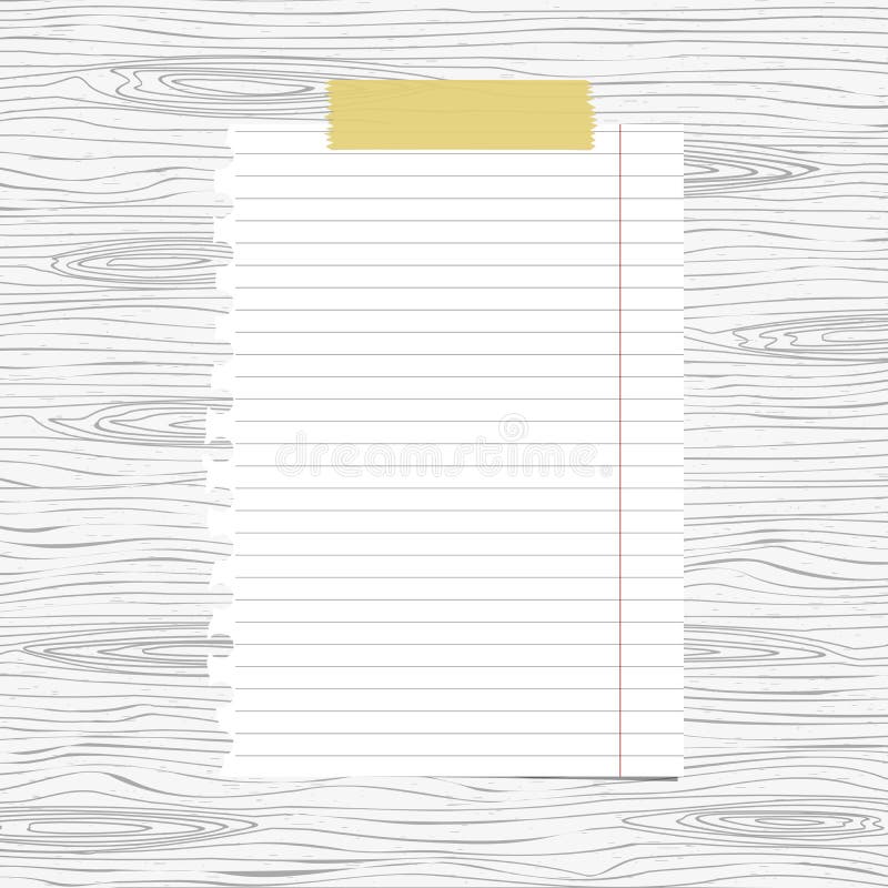White Lined Notebook Paper Sheet Stock Vector - Illustration of element ...