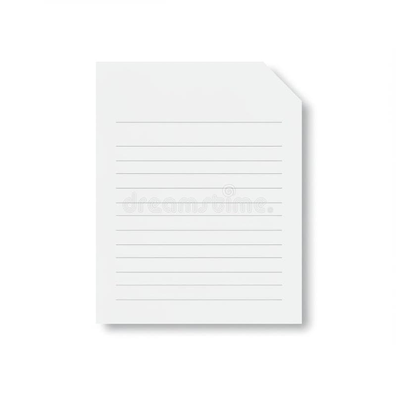 White Lined Notepad Paper Mockup Stock Illustration - Illustration of ...
