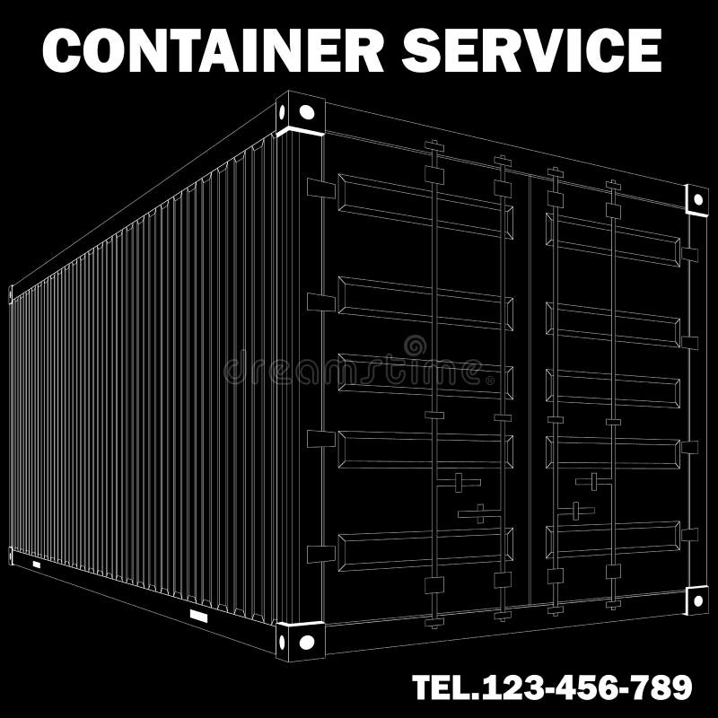 White Lined Pattern of Container Cargo Stock Vector - Illustration of ...