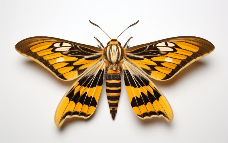 White Lined Sphinx Moth Insect Isolated on a Transparent Background ...