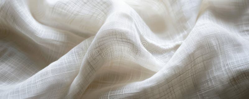 White Linen Fabric: Soft White Linen Fabric with Visible Weave Texture ...