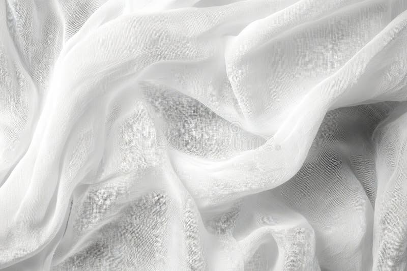 White Linen Textile Transparent Background. Stock Image - Image of ...