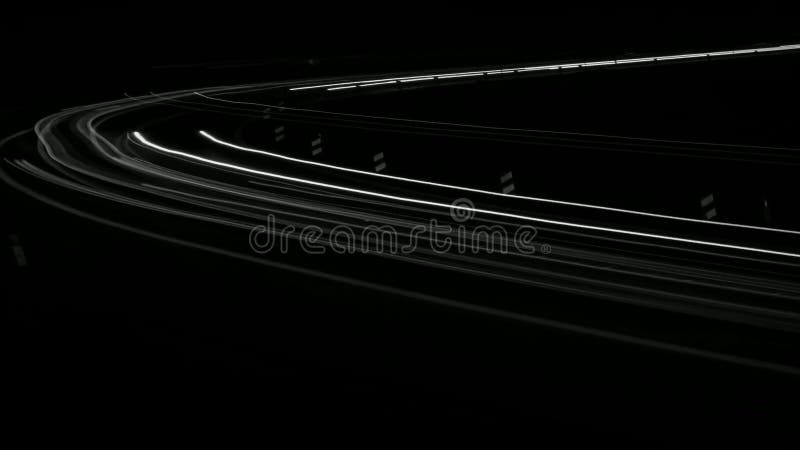 White Lines of Car Lights on Black Background Stock Footage - Video of ...