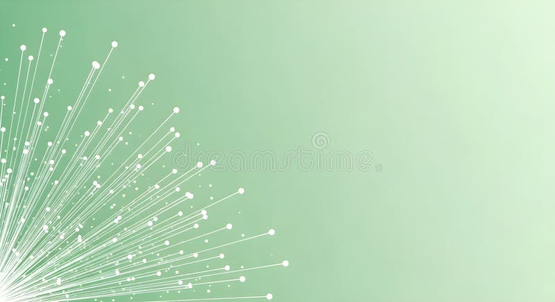 White Lines and Dots Radiating from Corner on Green Background 1 Stock ...