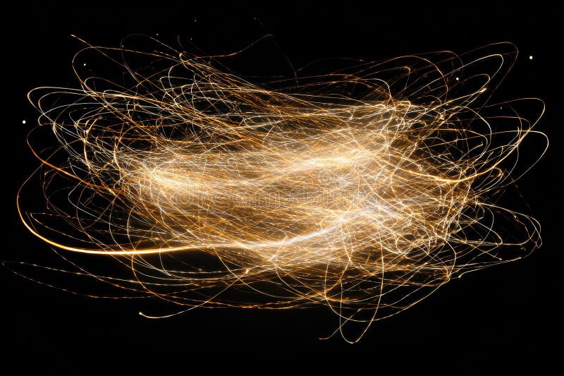 White Lines Gracefully Move Across a Black Background Creating a ...