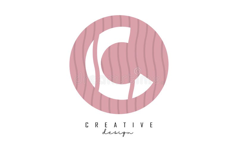 White Lines Letter C Logo. Creative Line Vector Illustration Design ...