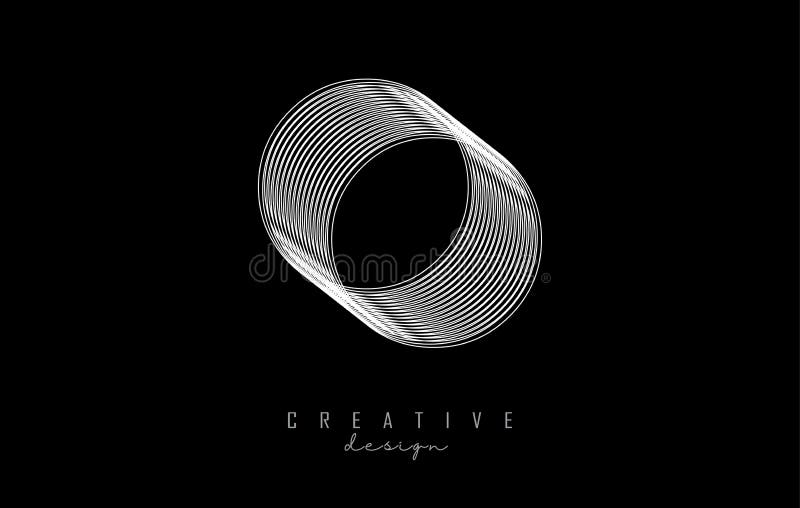White Lines Letter O Logo. Creative Line Vector Illustration Design ...