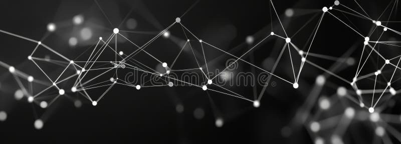 White Lines and Nodes Form an Abstract Network Structure Stock ...