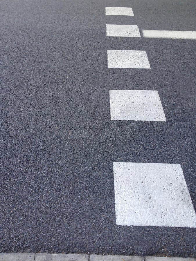 White Lines Over Gray Asphalt, Road Marking Stock Image - Image of ...