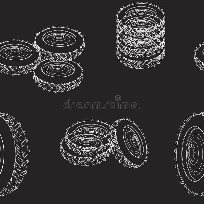 A Seamless Pattern with Linear Tire Machines Stock Photo - Image of ...