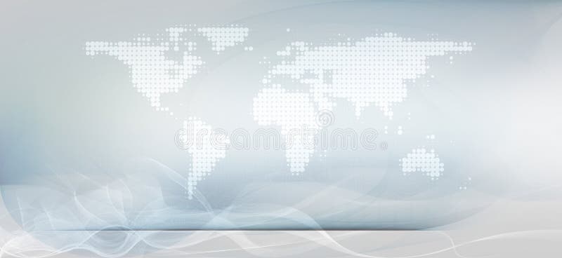 White Lines and World Map Background Stock Illustration - Illustration ...