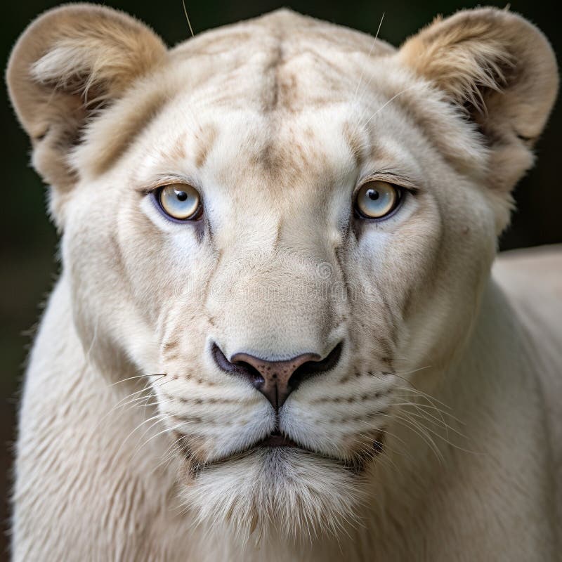 White Lioness in Zoo Close Up Made with Generative AI Illustration ...