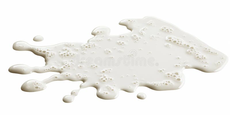 White Liquid Droplet in 3D Rendering on Gray Background. Close-up of ...