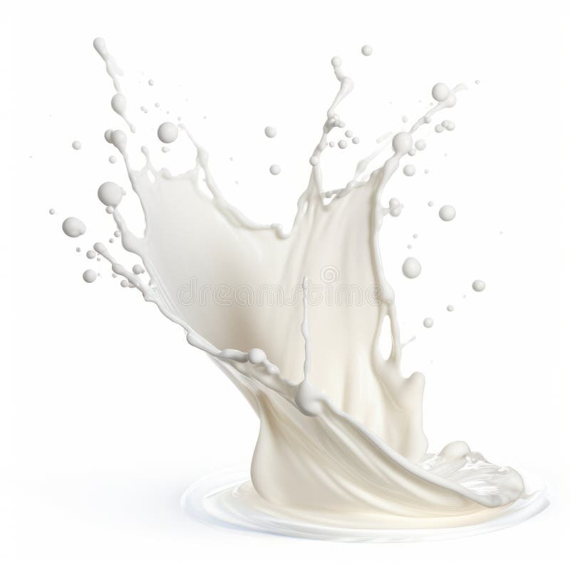 White Liquid Splash Isolated on White. AI Generated Stock Image - Image ...