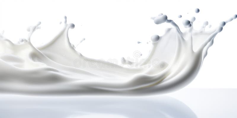 White Liquid Splash Isolated on White. AI Generated Stock Image - Image ...