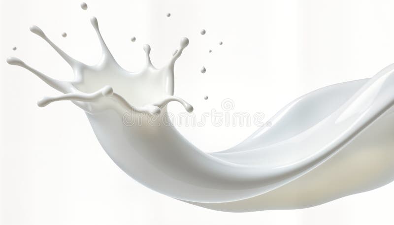 White Liquid Splash Isolated on White Background. Dynamic Motion of ...