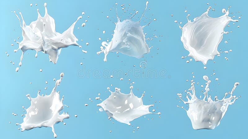 White Liquid Splatter 3D Illustration Stock Illustration - Illustration ...