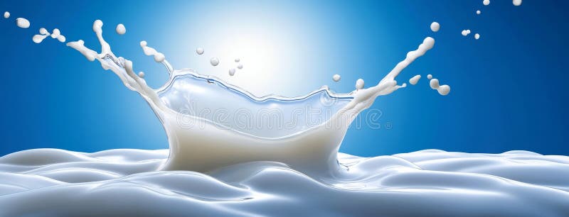 White Liquid, Such As Fresh Milk or Yogurt, Creates Waves and Splashes ...